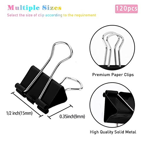 Snapklik.com : Mini Binder Clips, 144 Pack, 5/8 Inch, Black, Standard ...