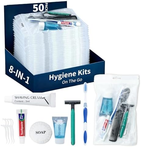 Amazon.com : 50 Pack Hygiene Kits for Homeless in Bulk, 8-in-1 Personal ...