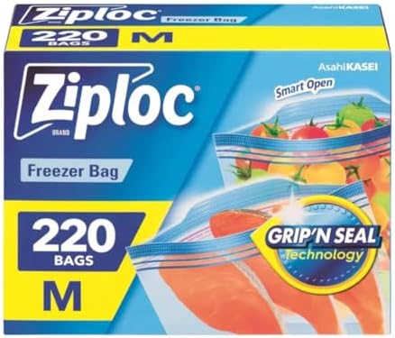 Amazon.co.jp: 【大容量】ジップロック ダブルジッパー フリーザー用バック Mサイズ 220枚 Ziploc : ドラッグストア