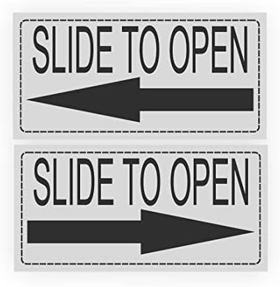 Good Print Zone ; Slide To Open Door Sticker Size 4"X 8" inch PVC Viny ...