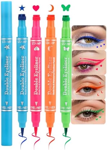 Amazon.com : Erinde 4PCS Liquid Eyeliner Stamp Set, Double-Ended ...