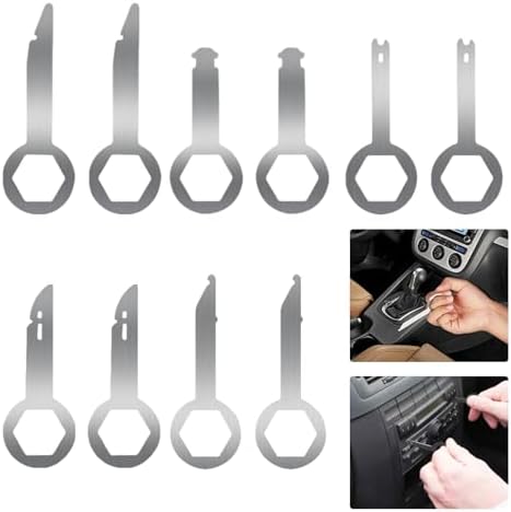 KASESSS 10 Pcs Car Radio Removal Tool Set, Stainless Steel DIN Release ...
