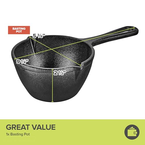 Snapklik.com : Cast Iron Melting Pot, Cast Iron Basting Pot For Grill ...