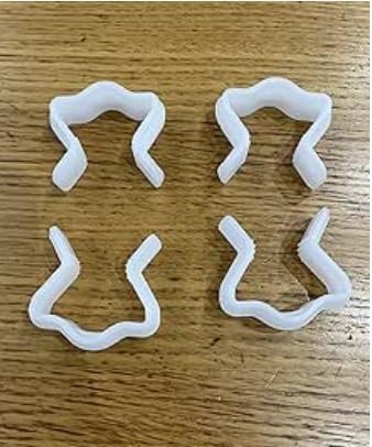 Plastic U Clips for Divan Bed and Ottoman Bases, Set of 2, White ...
