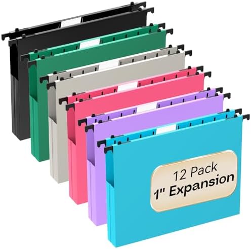 Amazon.com : NORDUN Plastic Extra Capacity Hanging File Folders Letter ...