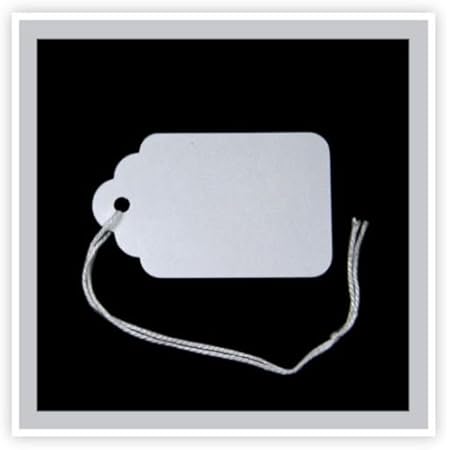 100 Quality White Strung Tags 37x24mm Price Tickets : Amazon.co.uk: DIY ...