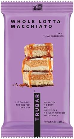 Amazon.com: TRUBAR Vegan Protein Bar, Whole Lotta Macchiato, Gluten ...