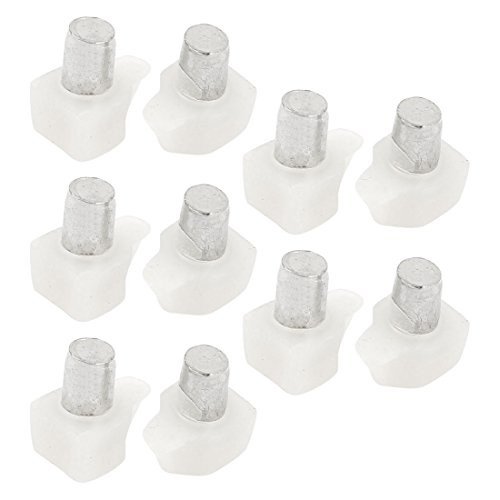 Alcoa Prime10 Pcs 5mm Pin White Plastic Shelf Glass Support Studs Peg ...