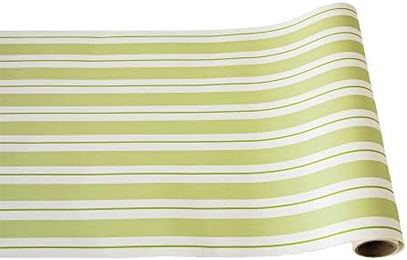 Amazon.com: Hester & Cook Disposable Green Striped Table Runner - Paper ...