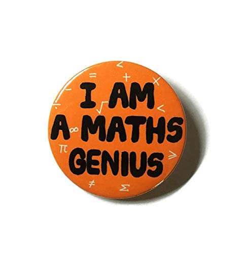 Maths genius school badge mathematics pin : Amazon.co.uk: Handmade Products