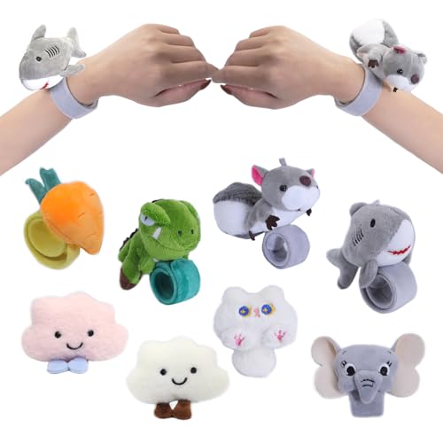 Amazon.com: 8 Pcs Slap Bracelets Stuffed Animal for Kids, Plush Animal ...