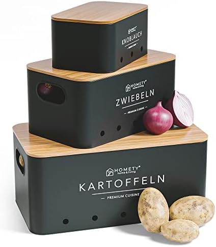 Homety Potato Storage Box Set of 3 – Keeps Vegetables Fresh Longer, The ...