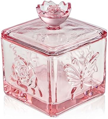 Amazon.com | Glass Candy Dishes Decorative,Pink Cake Shaped Crystal ...