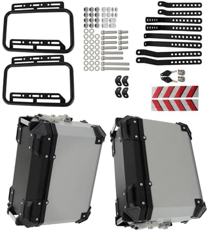Amazon.com: GXYWADY Universal Side Cases Motorcycle,36L Silver Aluminum ...