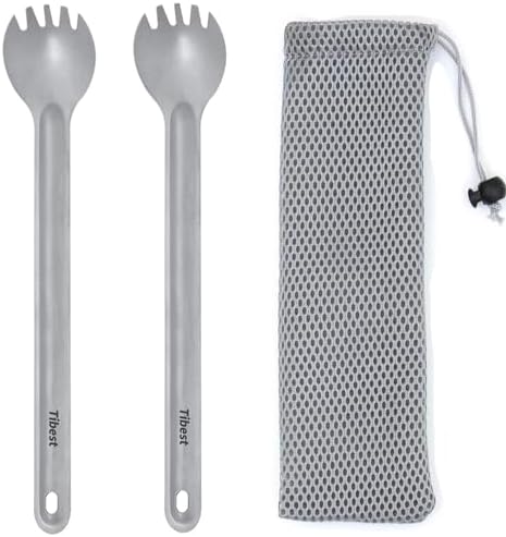Amazon.com: Tibest Titanium Spork Long Handle, Ultra Lightweight ...