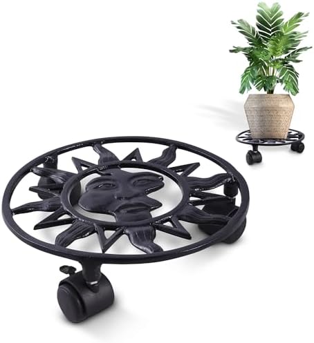 Sharpex Heavy Duty Plant Pot Trolley with Wheels | 1 PC Round Plant ...