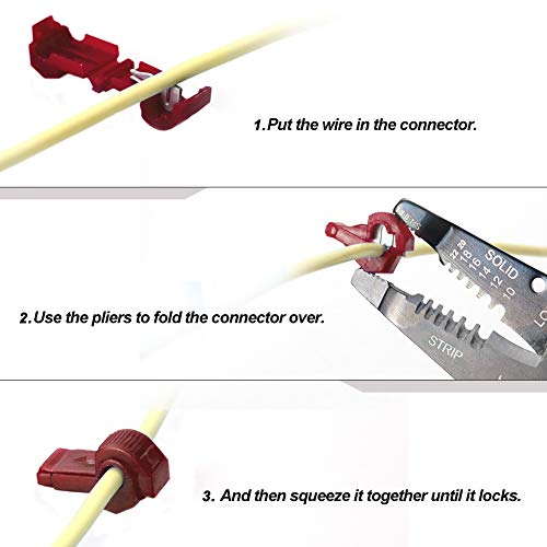 Snapklik.com : T-tap Wire Connectors Quick Splices 100PCS 22-18 Gauge ...