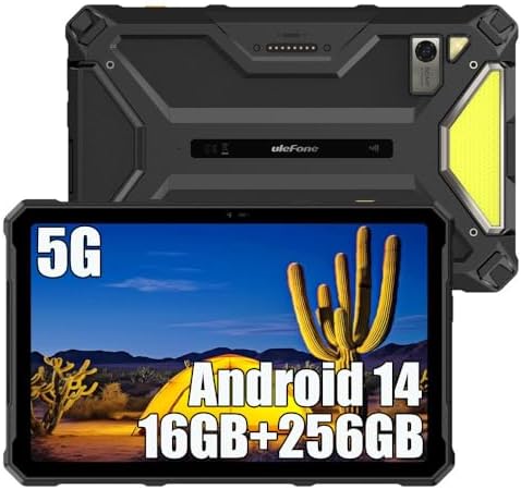 Ulefone Armor PAD 4 Ultra 5G Outdoor Tablet, 16GB+256GB Android 14, 10 ...