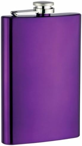 Amazon.com | 8oz Stainless Steel Hip Flask, Purple: Alcohol And Spirits ...