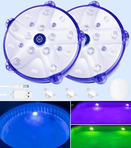 Amazon.com : LanPool Rechargeable Floating Pool Lights, Submersible Led ...