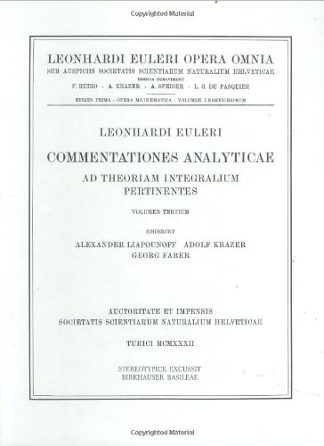 Amazon.com: Commentationes analyticae ad theoriam integralium ...