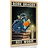 Amazon.com: Funny Dragon Metal Tin Sign Vintage Dragon Poster Wall Art ...