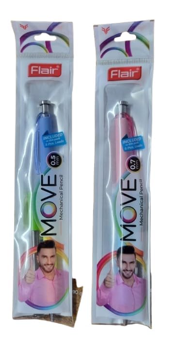 FLAIR Move Mechanical Pencil Pack of 2 (0.5mm and 0.7mm) | Matte Finish ...