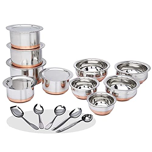 Buy HATIMI'S Stainless Steel Patila Set Handi Set With Lid & Spoon (400 ...