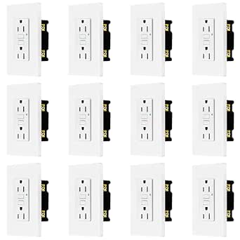 12 Pack GFCI Outlet 15 Amp Non Tamper Resistant, UL Listed, 125V Hassle ...