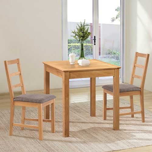 Hallowood Furniture Hereford Oak Small Dining Table and 2 Chairs with ...