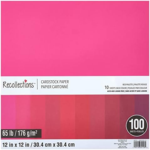 Amazon.com : 100 Sheets Red Palette 12” x 12” Cardstock Paper by ...