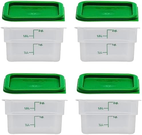 Amazon.com: Cambro Set of 3 Square Food Storage Containers with Lids, 2 ...