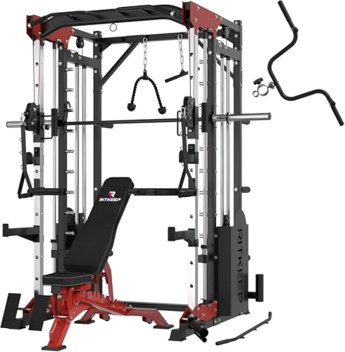 Ritkeep PMAX 5600 Home Gym SmithΔ Machine with Adjustable Bench, 6-in-1 ...