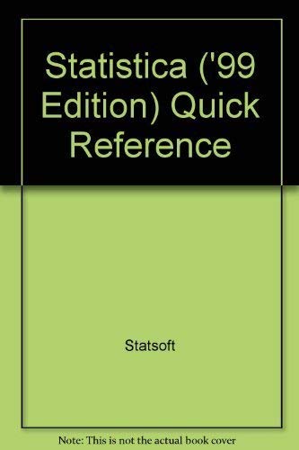 Statistica: Quick Reference: Statsoft: 9781884233395: Amazon.com: Books