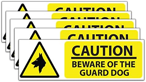 CAUTION DOGS WARNING SAFETY SIGNS Stickers 3 Pack for Doors, Walls ...