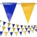 Amazon.com: NACARUM Blue & Yellow Pennant Banner Flags | Heavy-Duty ...