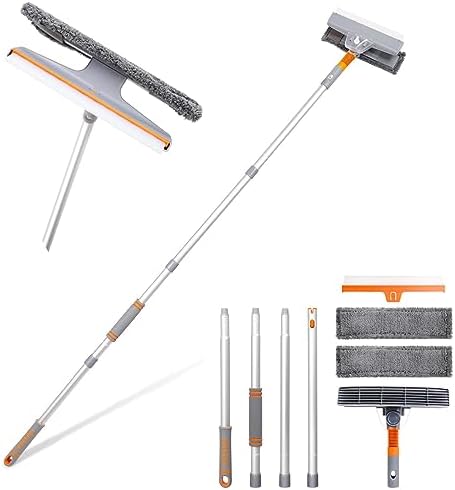 Amazon.com: Squeegee Window Cleaner 2 in 1 Rotatable Window Cleaning Tool Kit with Extension ...