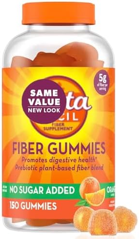 Amazon.com: Meta-mucil Fiber Gummies, (150 Count.) No Sugar Added, 5g ...