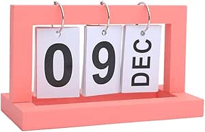 Amazon.com : Wooden Desk Calendar Standing Flip, Vintage Perpetual Flip ...
