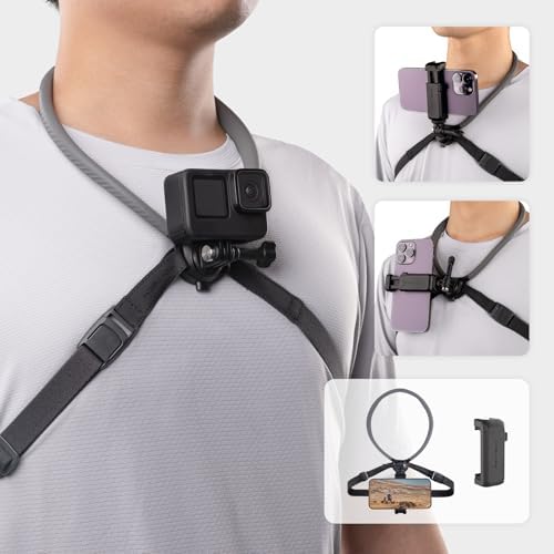 PGYTECH CapLock Magnetische POV Nackenhalterung mit Telefonclip für DJI ...