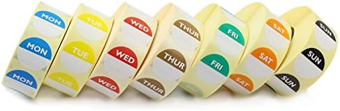 Label Metrics - Day Dot Food Labels Set of 7 Rolls x 1000 roll/Catering ...