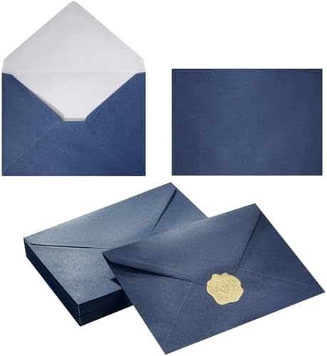 Amazon.com : 50 Pack Navy Blue A7 Envelopes with Cards 5x7 Thick Folded ...