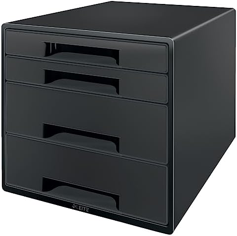 Leitz Drawer Cabinet, 4 Drawers, A4, 100% Recyclable, Climate ...