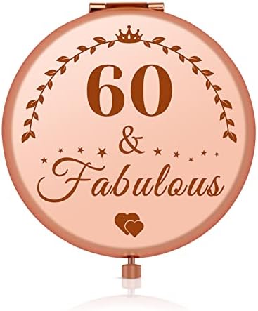 Dabihu 60th Birthday Gifts for Women 60th Birthday Compact Mirror 60 ...