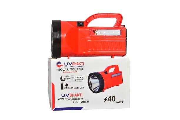 UV Shakti Lithium Torch with Side Emergency Light and 1.5km Lighting ...