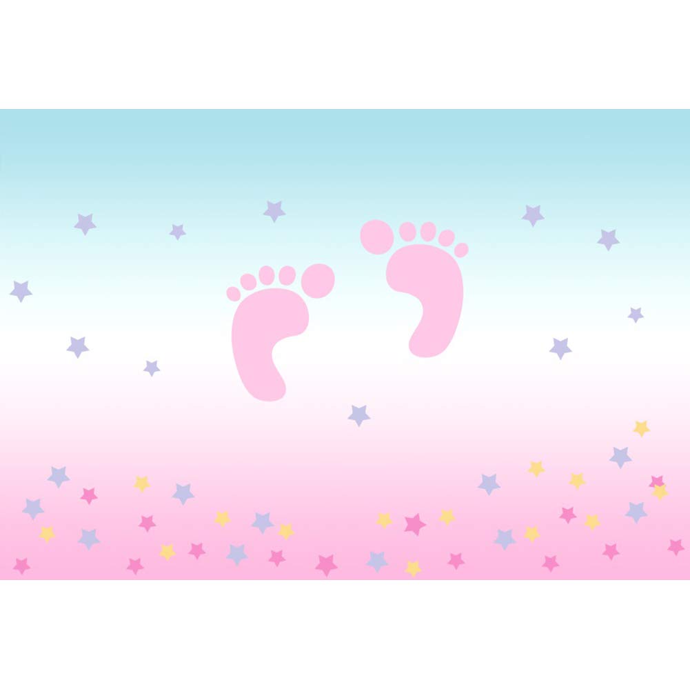 Pink Baby Footprints Background