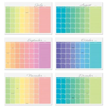 Snapklik.com : 2024-2025 Rainbow Colors Desk Calendar Pad, 11-Inch X 16 ...