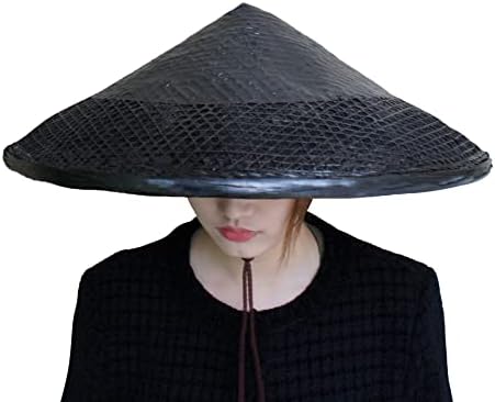 Amazon.com: xihexi Samurai Hat Japanese Hat Black Bamboo Hat Asian Hats ...