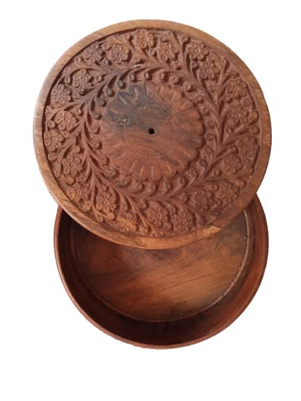 Wooden Chapati Box for Kitchen Hot Pot Casserole for Roti Server ...