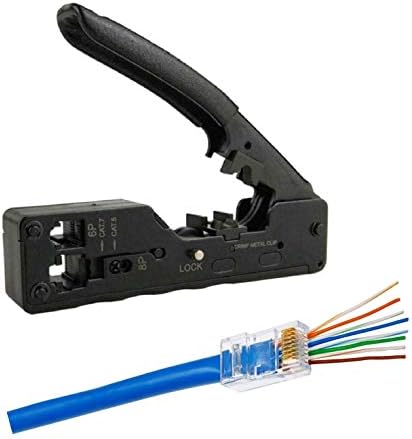 UbiGear RJ11/RJ12/RJ45 All-in-One Crimper for Pass-Through/EZ/Legacy ...